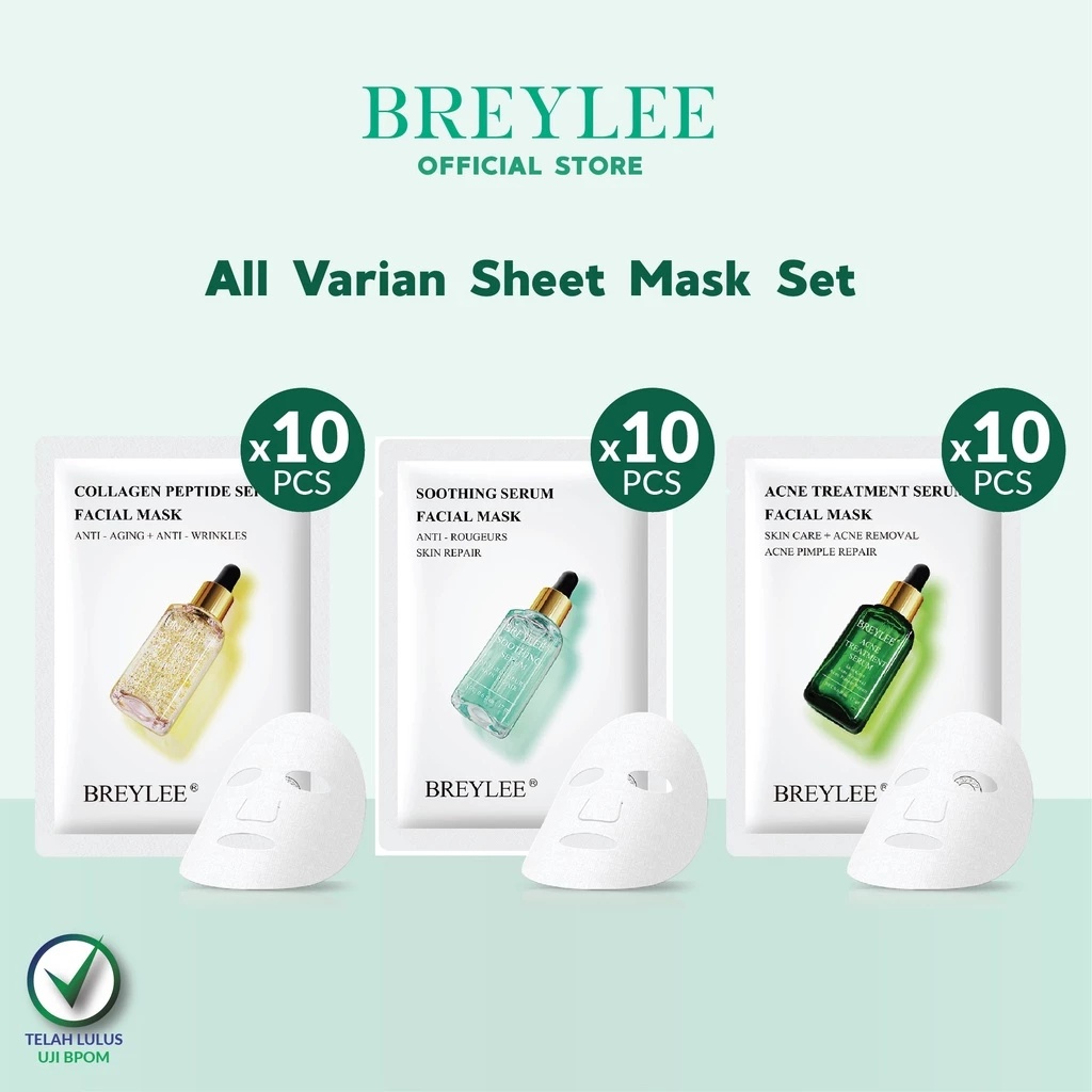 Jual BPOM | BREYLEE Sheet Mask - Collagen Peptide | Soothing | Rose ...