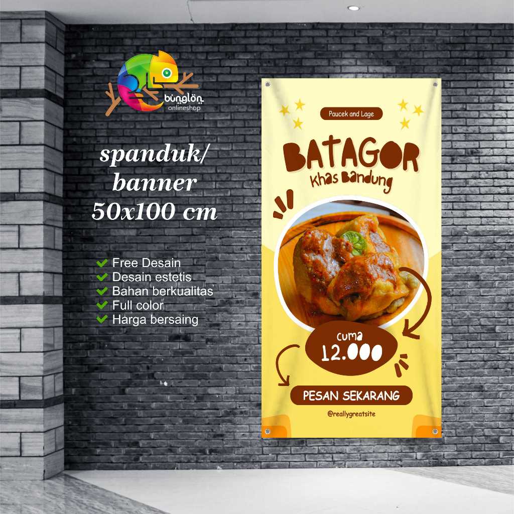 Jual Cetak Spanduk Banner Batagor Khas Bandung | Shopee Indonesia