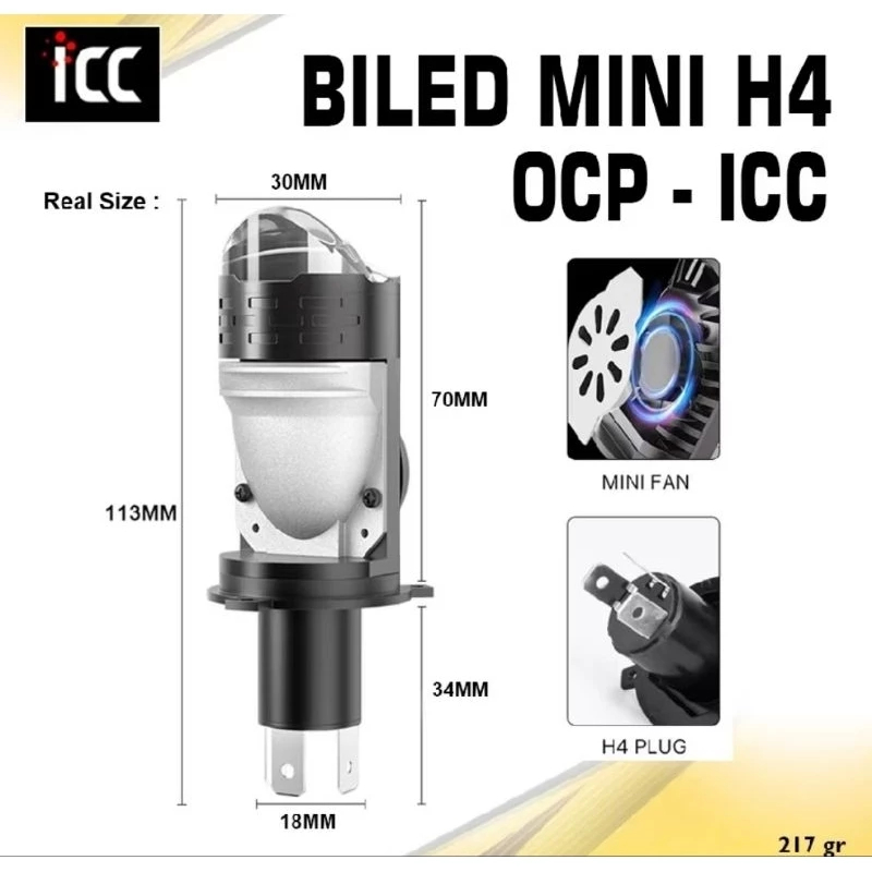 Jual LED ICC OCP 35 Projie H4 Mini Projector Lens Biled Motor Mobil ...