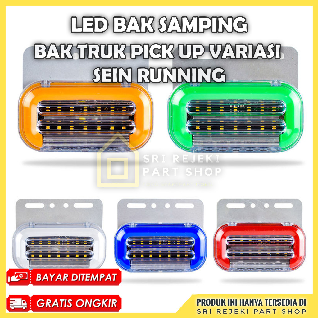 Jual Lampu Bak Truk 24 Volt Samping Lampu Kolong LED Truk Lampu Samping Besar Sein Running 12V ...