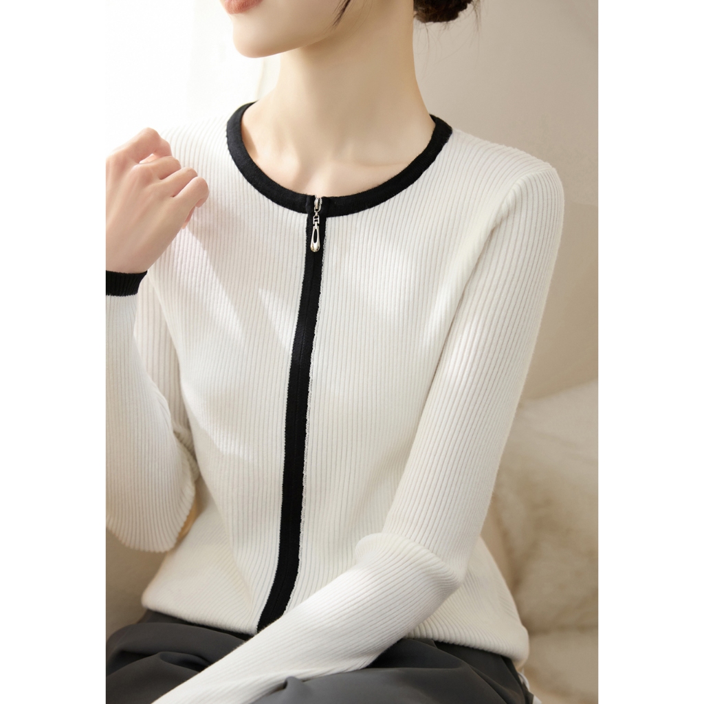 Jual FLIDA FASHION Atasan Rajut Wanita A Duo Resleting Lengan Panjang ...