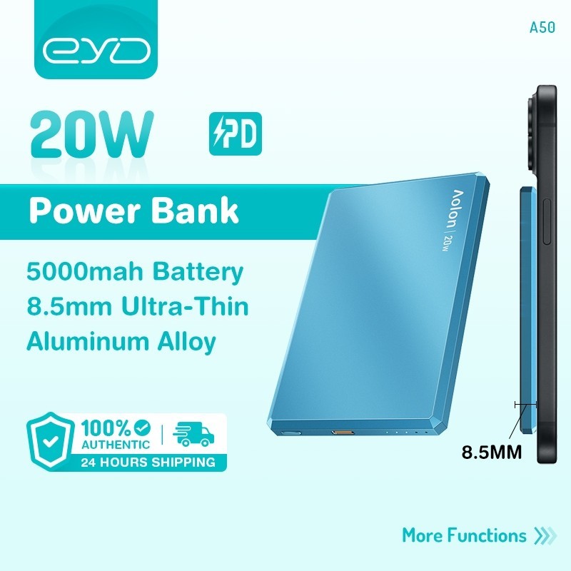 Jual EYD A50 5000mah/PD20W Wireless Magnetic Powerbank 8.5mm Ultra Thin ...
