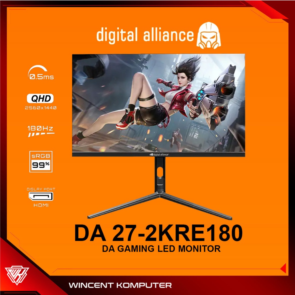 Jual Monitor Gaming Digital Alliance 27" 180Hz IPS 2K 1ms 99% SRGB DA27 ...
