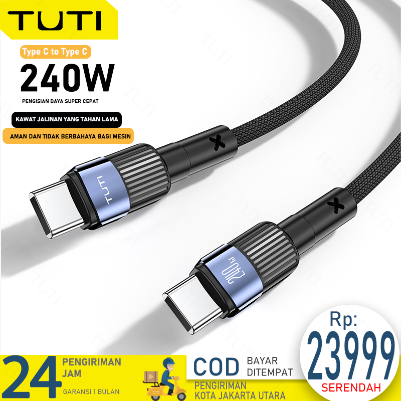 Jual TUTI Kable data 240W Super Fast Charging Type C to Type C 1M Data ...