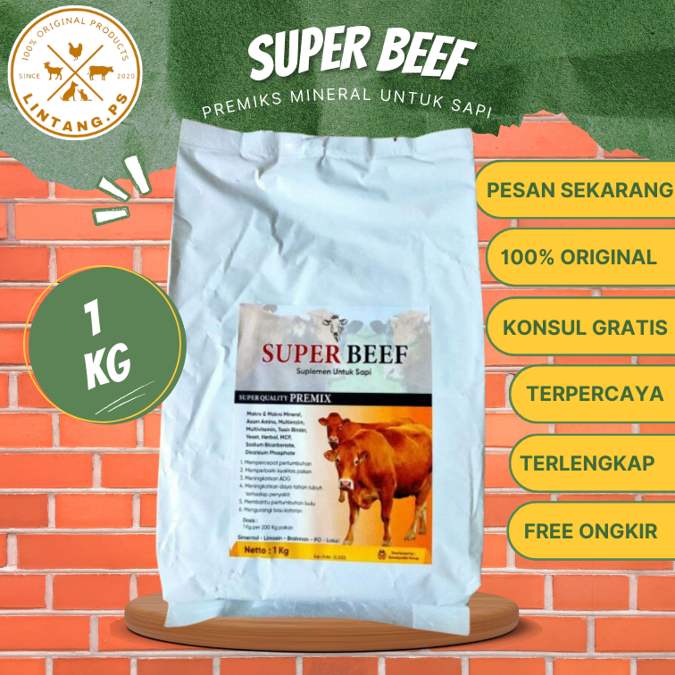Jual Super Beef 1 Kg - PREMIX SAPI 1 kg - Suplemen Sapi penggemukan 1 ...