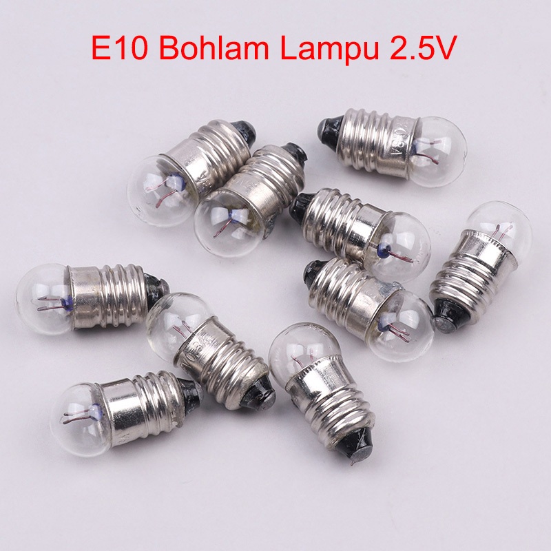 Jual lampu bohlam mini bohlam Bulb E10 2.5V praktek sekolah | Shopee ...