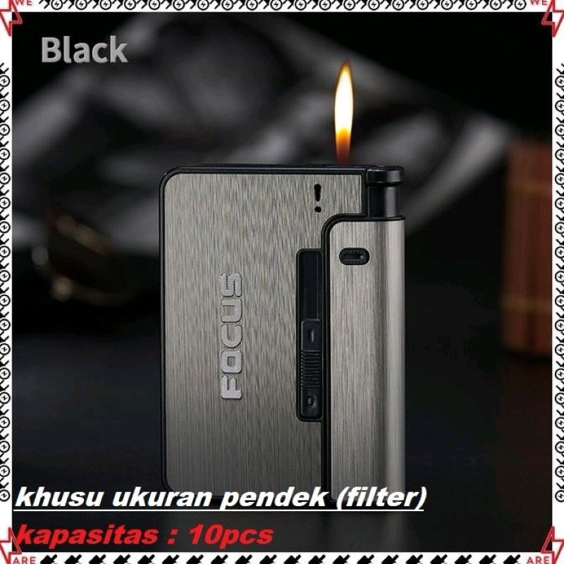 Jual focus kotak box penyimpanan unik plus korek api YH-001 METAL CASE lighter. | Shopee Indonesia