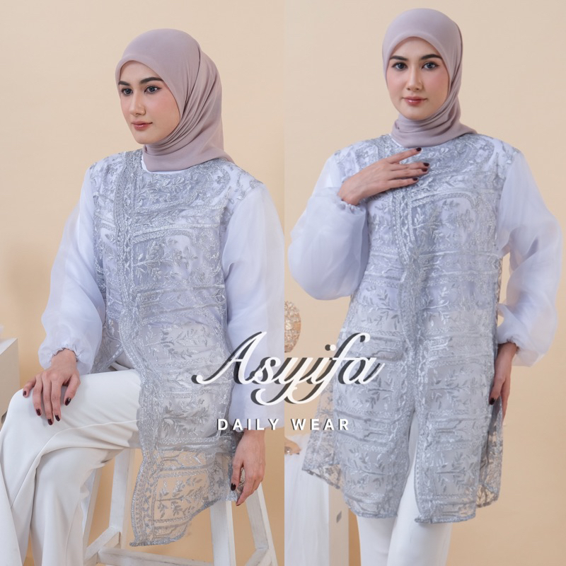 Jual CHAYRA OUTER BROKAT MIX TILLE / TUNIK BROKAT/ CARDIGAN / OUTFIT ...