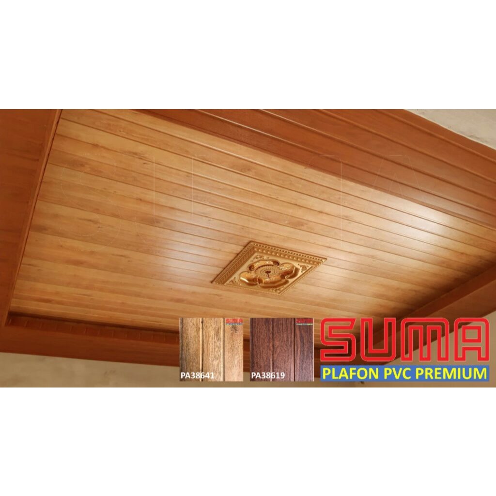Jual plafon pvc suma panjang 4m serat kayu glossy | Shopee Indonesia