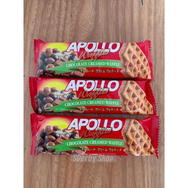 Jual Apollo Chocolate Creamed Waffle Wafer Crispy Coklat Ecer 1Pcs ...