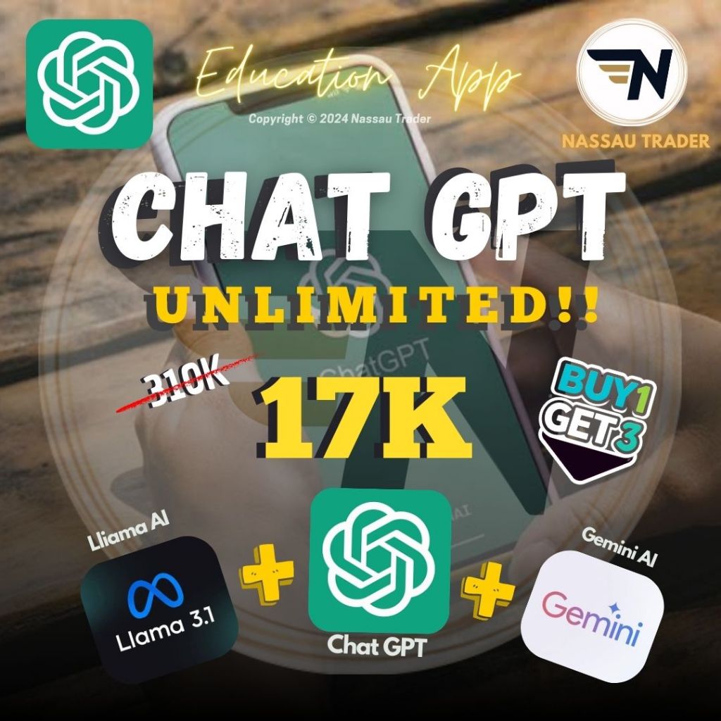 Jual ChatGPT-4 - Akun Chat GPT + Gemini AI + Llama AI A3 | Shopee Indonesia