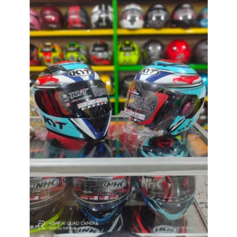 Jual HELM COUPLE KYT R10 AQUAMARIN & KYT KYOTO AQUAMARIN ORIGINAL ...