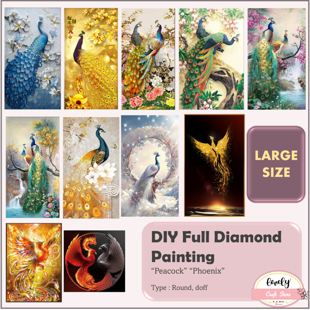 Jual LovelyCraftStore | DIY Diamond Painting L02 - L06 ~ Peacock and ...