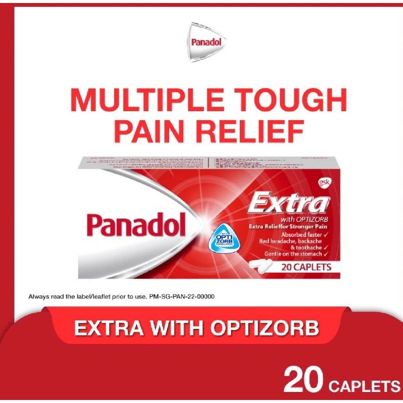 Jual Panadol Extra with optizorb , 20 caplets (SINGAPORE) | Shopee ...