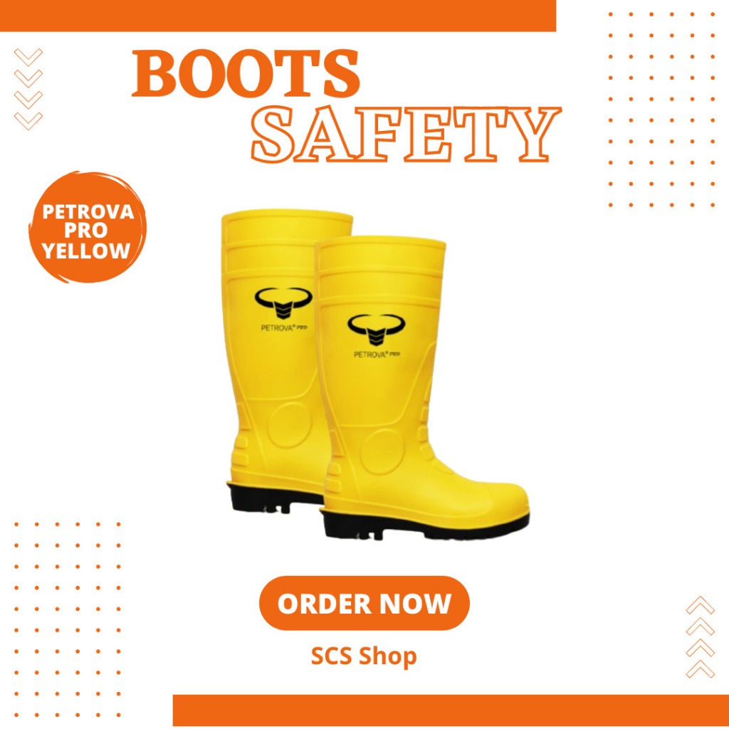 Jual Sepatu Boots Petrova PRO Yellow - Boots Air PVC APD Kontruksi ...