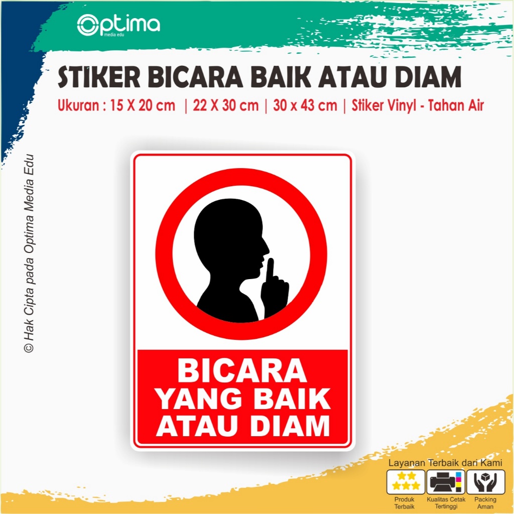 Jual Stiker Bicara yang Baik atau Diam | Shopee Indonesia
