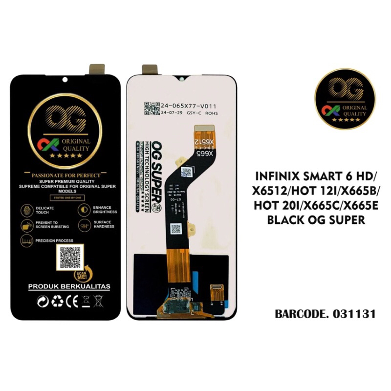 Jual LCD+TC FULLSET ORIGINAL 1:1 INFINIX SMART 6 HD/X6512/HOT 12i/X665B ...