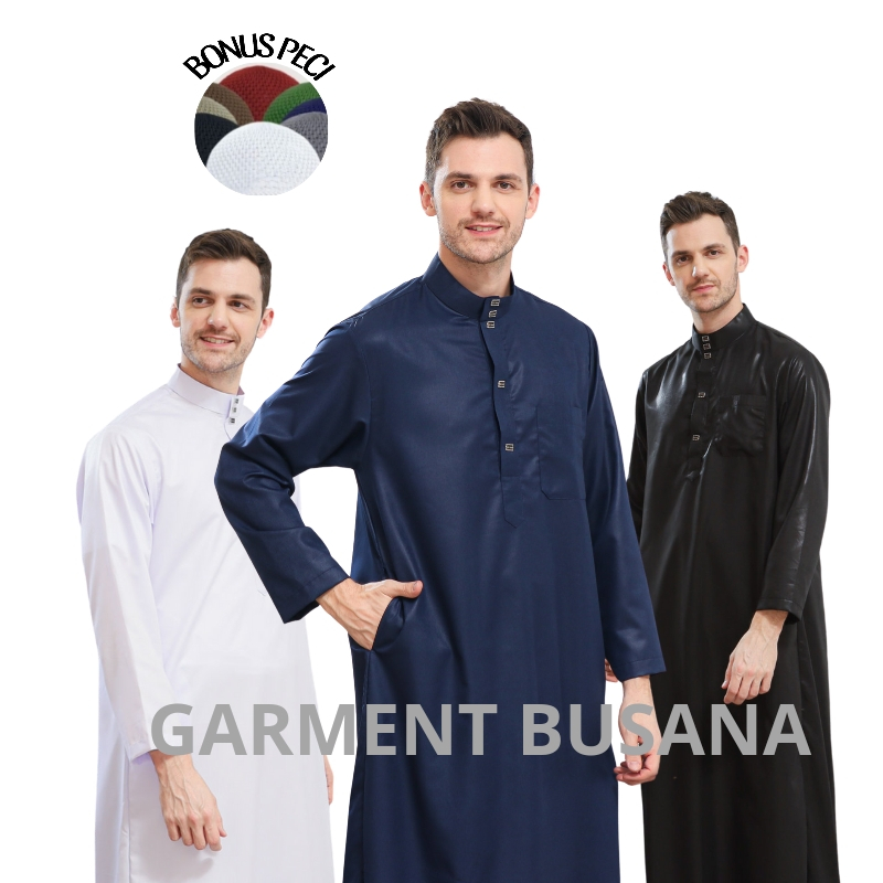 Jual Jubah pria lengan panjang polos katun premium ORIGINAL gamis DUBAI terbaru pakaian muslim ...