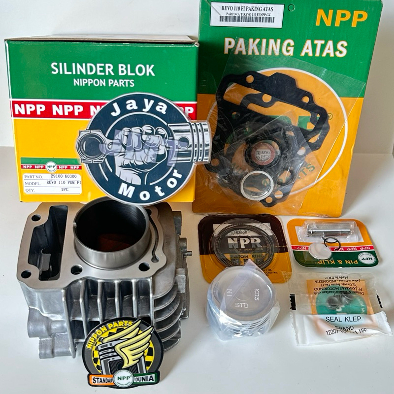 Jual Paketan Blok seher cylinder boring set piston kit Revo Fit 110 Fi injeksi K03 plus top set ...