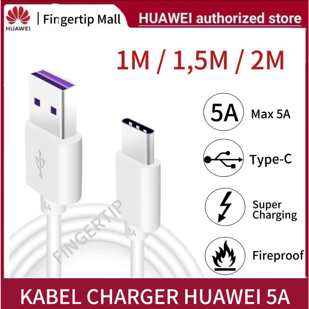 Jual Huawei 5A Kabel Charger Original USB Fast Charging Type C Cable ...