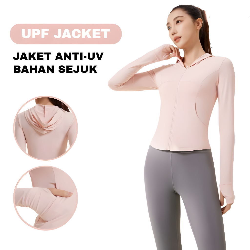 Jual Jaket Anti-UV Wanita UPF 50+, Desain Slim Fit dan Dingin, Ideal untuk Yoga, Lari, dan ...
