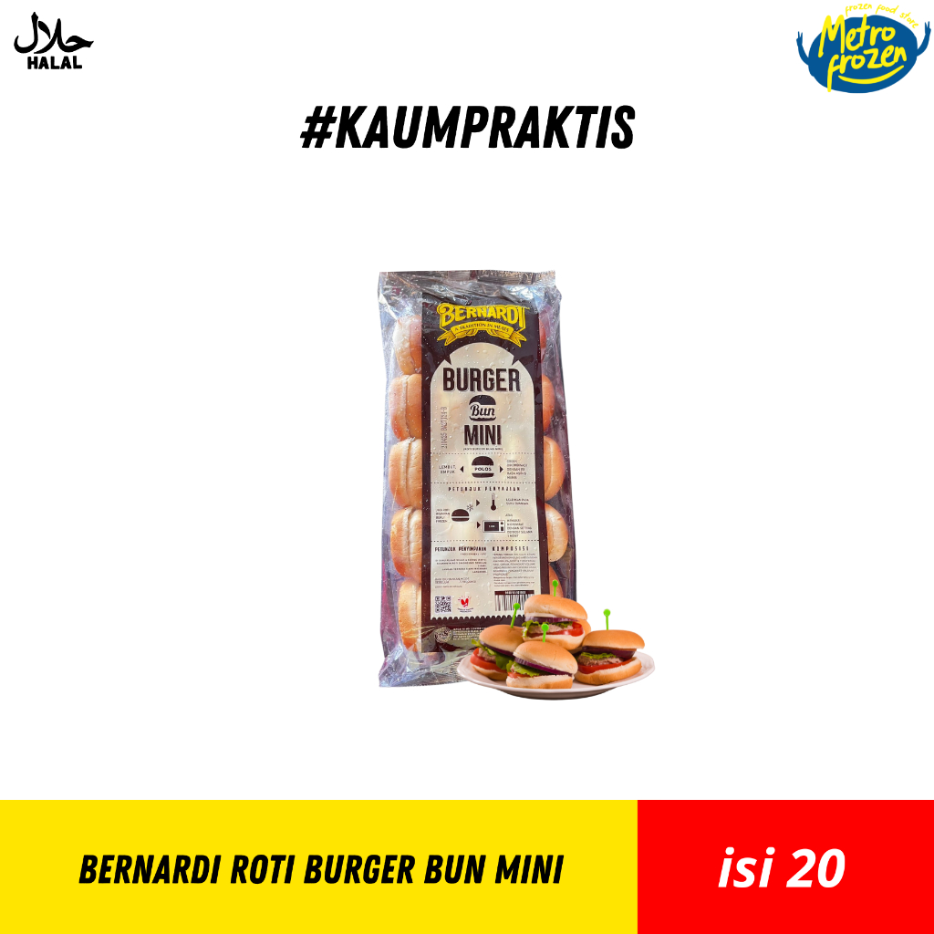 Jual Bernardi Roti Burger Bun Mini (isi 20) | Shopee Indonesia