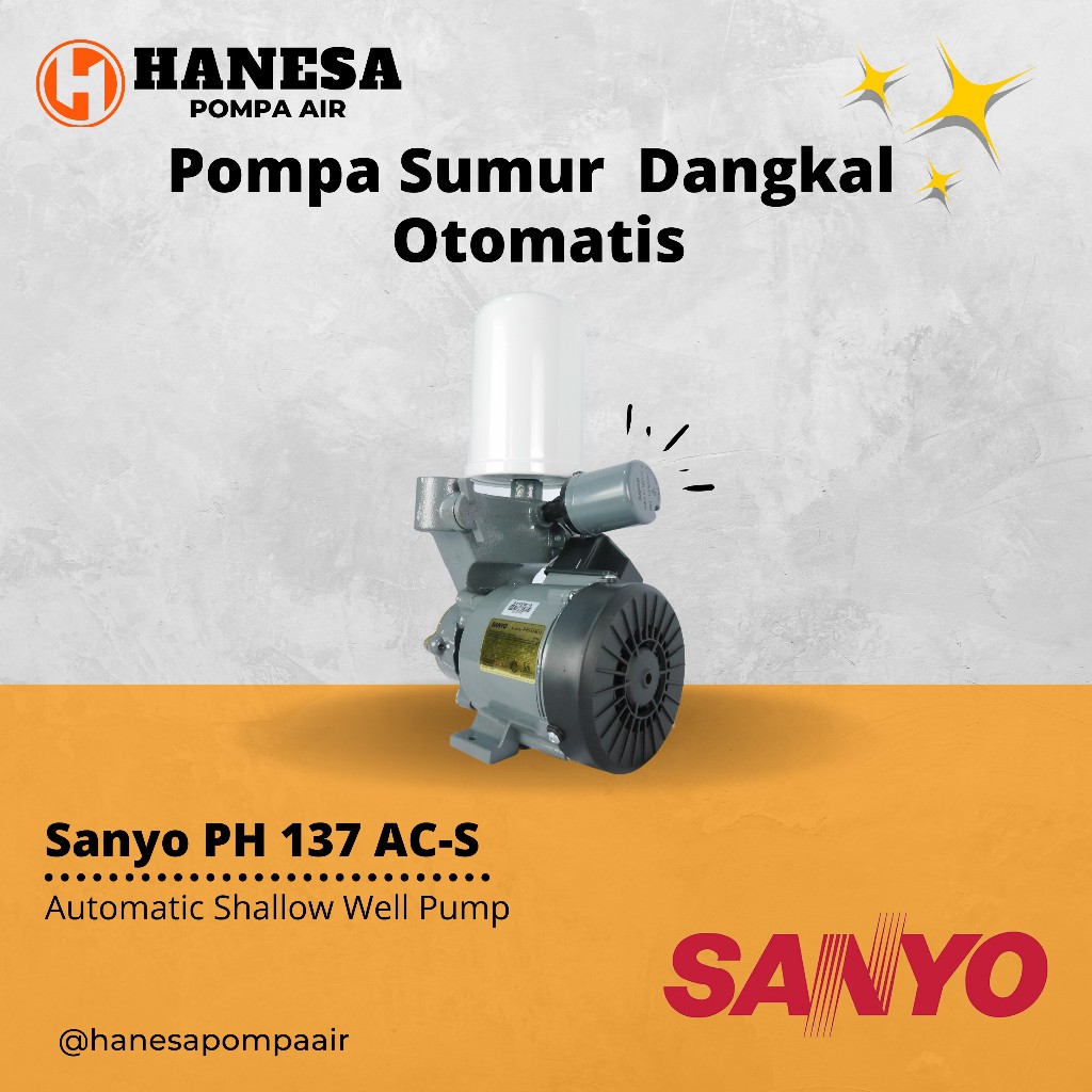 Jual Sanyo PH137 ACS Pompa Air 125W - Pompa Sumur Dangkal Otomatis ...