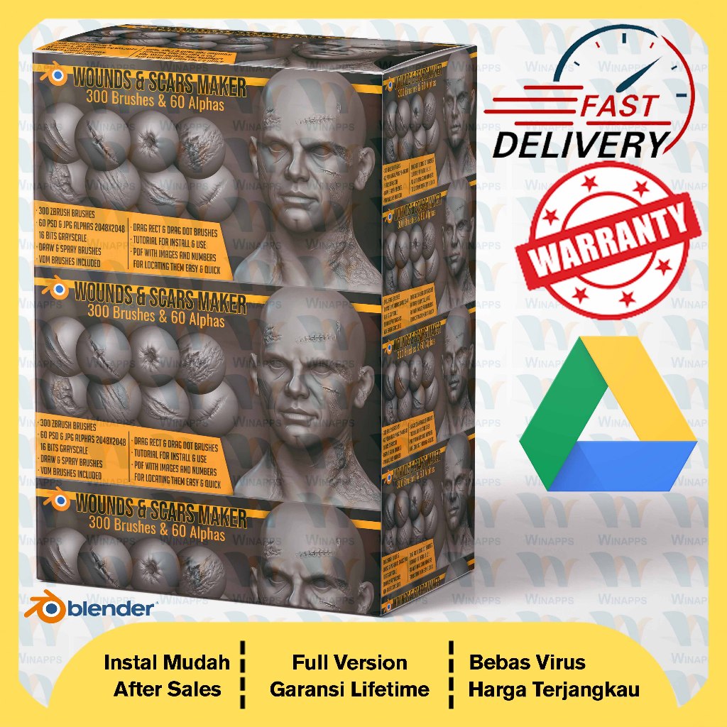 Jual Wounds and Scars for Blender 300 Brushes and 60 Alphas for Blender ...