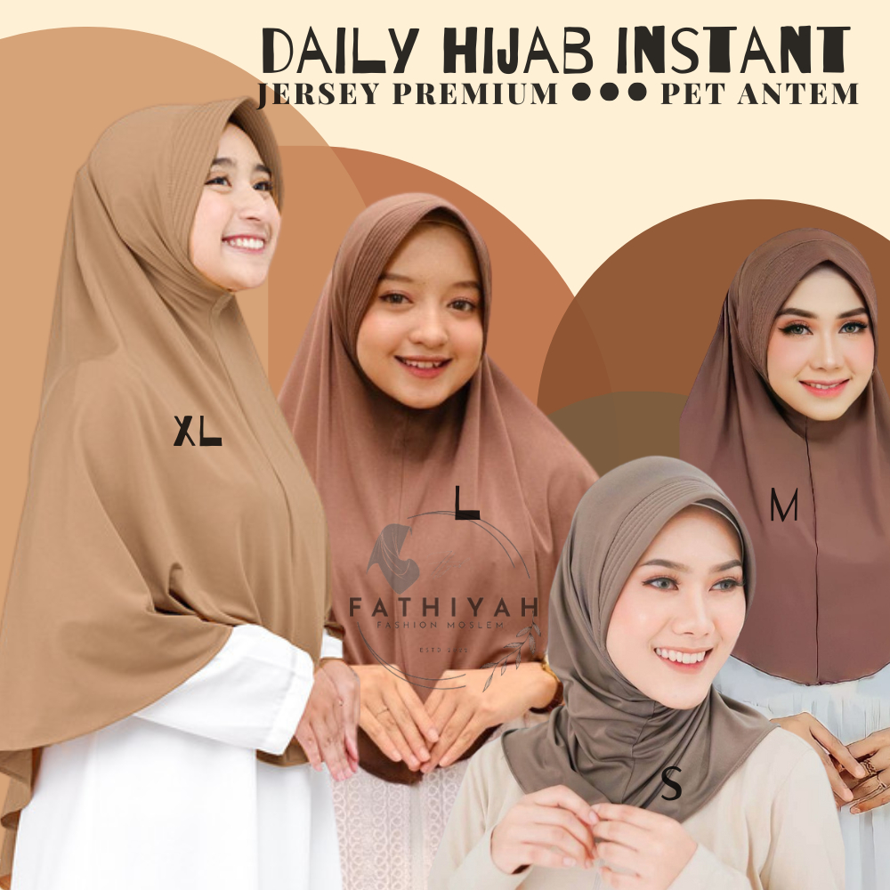 Jual Jilbab Instan Bergo Hamidah Hijab Bergo Instan Jersey Daily Size S M L XL | Shopee Indonesia