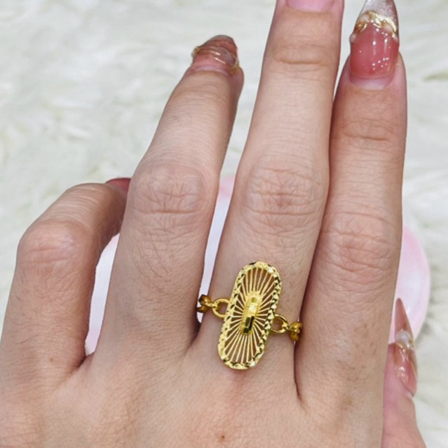 Jual Cincin kerawang oval panjang uk 15 simple elegant emas asli kadar ...