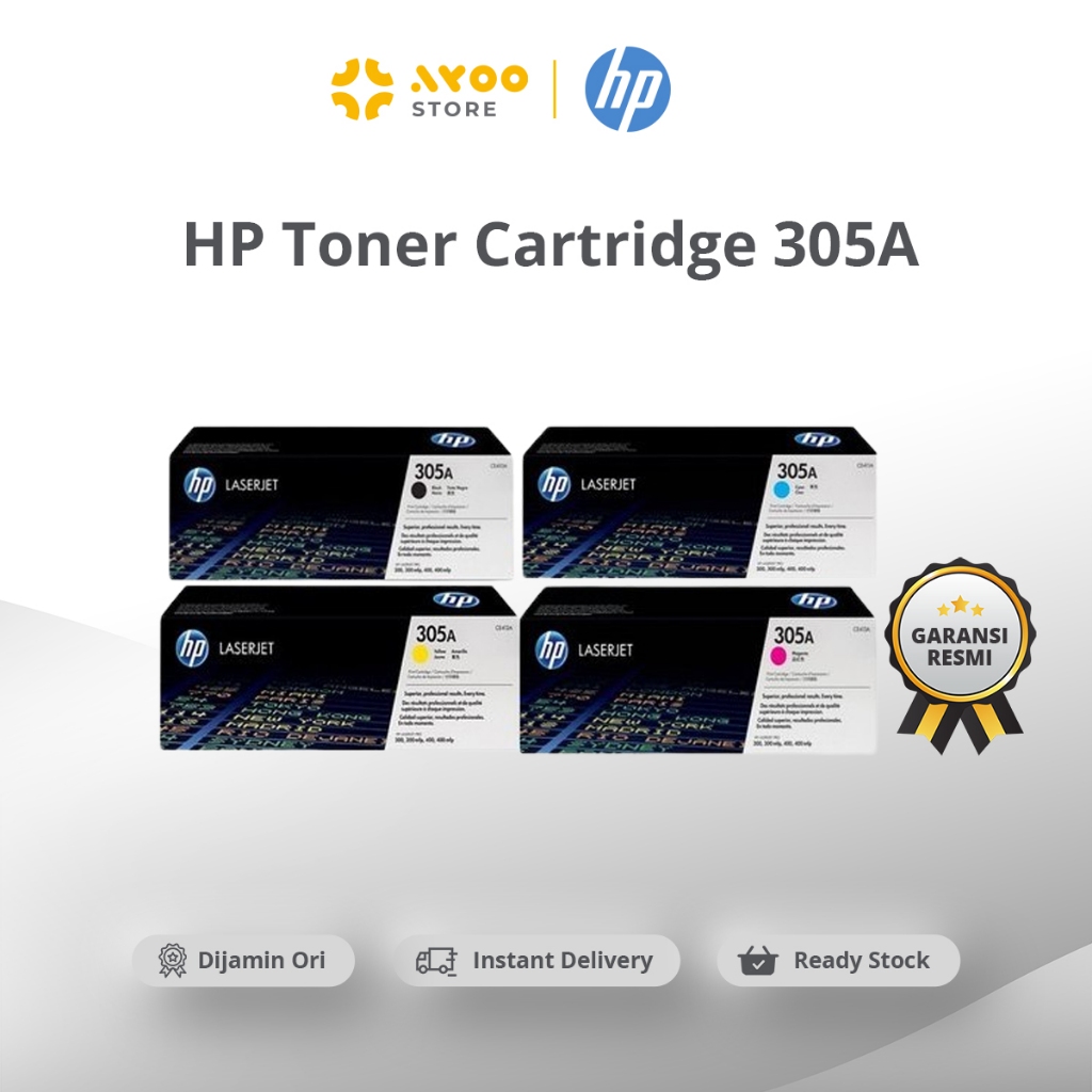 Jual HP Toner Cartridge 305A B C M Y (1 Set) | Shopee Indonesia