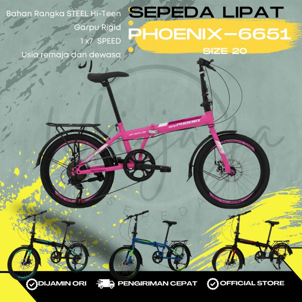 Jual [NEW] Sepeda Lipat PHOENIX 6651 AX - 7 Speed - Boncengan - untuk ...