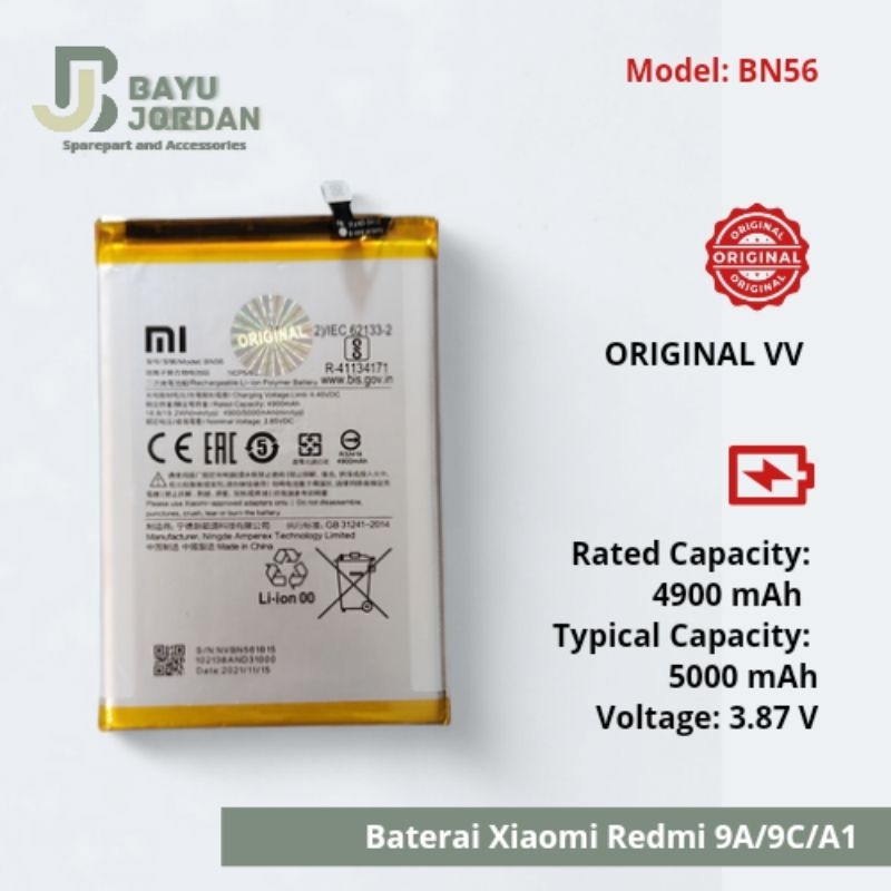Jual Baterai batre Redmi 9A/9C/A1 BN56 Kualiras Original 100% 4.900mAh ...