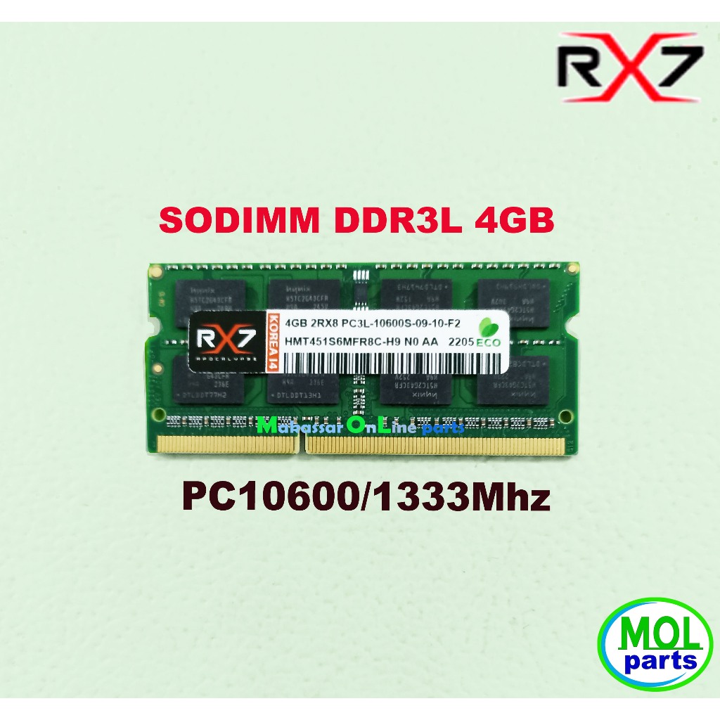 Jual RAM laptop RX7 DDR3L 4GB PC10600s 1333MHz 1.35v SODIMM | Shopee ...