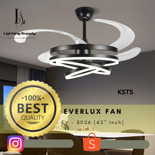 Jual Lampu Kipas Angin Everlux Plafon LED Modern Crystal EV 8026 (42 ...