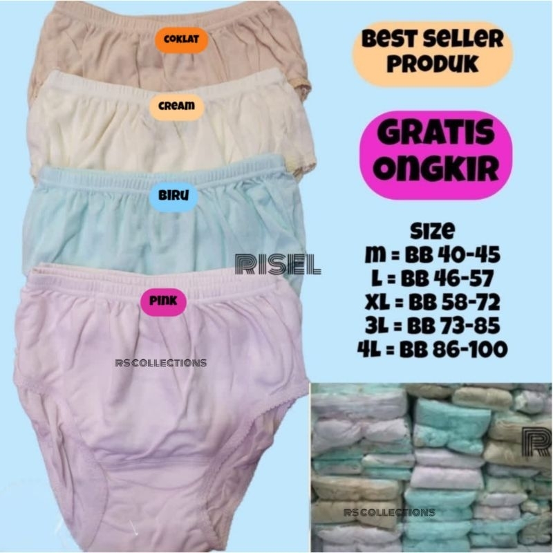 Jual 6-12 Pcs Cd Perempuan Celana Dalam Wanita Dewasa Jumbo M L Xl 3L 4L | Shopee Indonesia