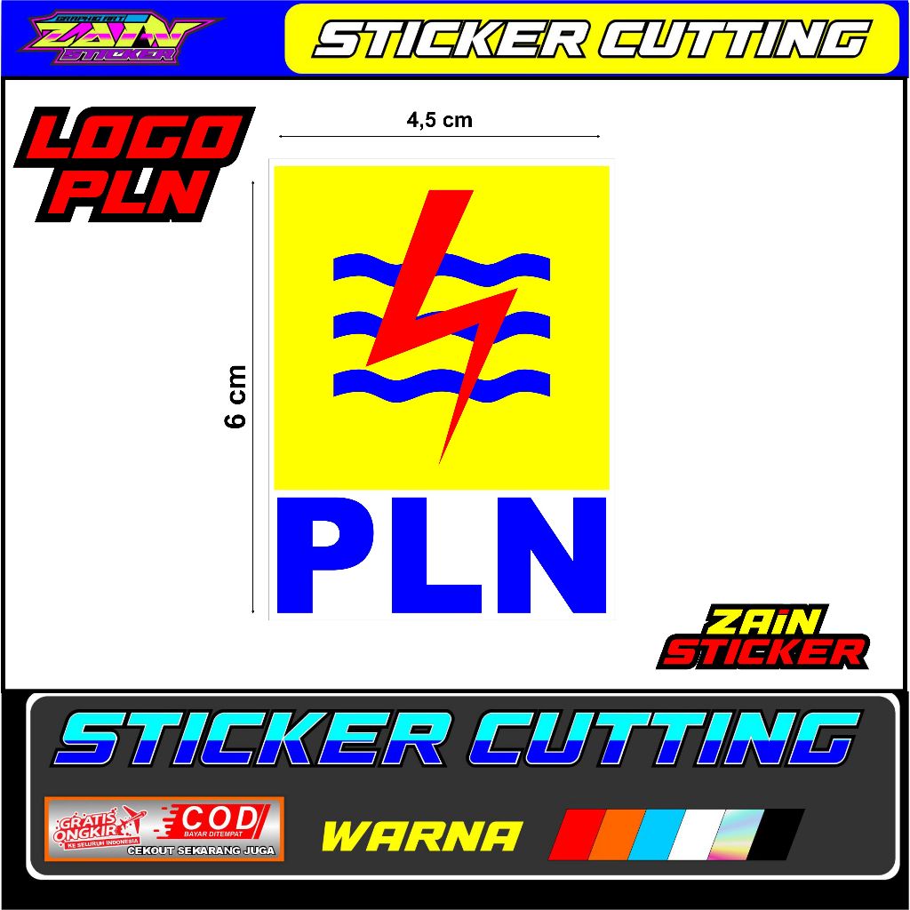 Jual Sticker Logo PLN Sticker Cutting bahan REFLEKTIF MENYALA JIKA ...