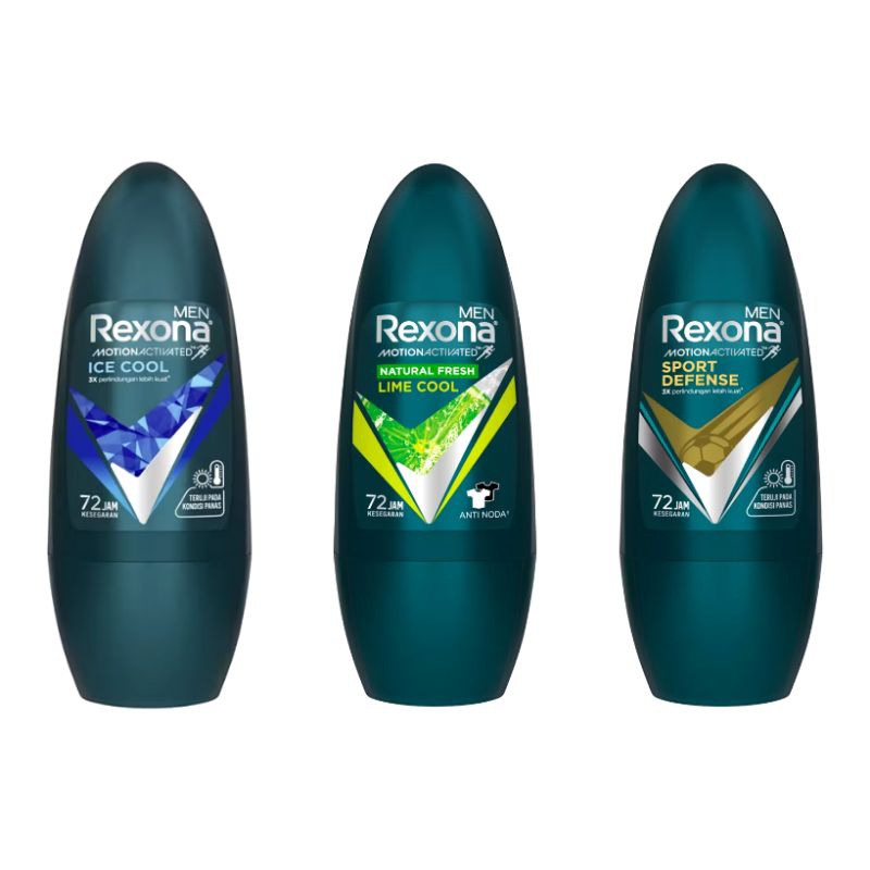 Jual REXONA Men Deodorant Roll On Ice 45 mL | Ice Cool | Lime Cool | Sport Defense | Shopee ...