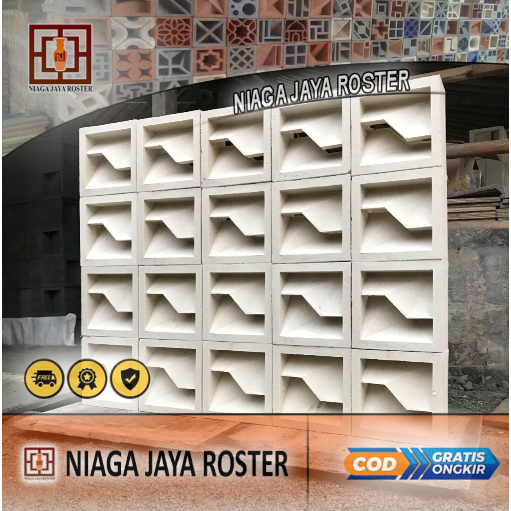 Jual roster beton anti tampias petir 20x20x10cm, loster beton minimalis ...