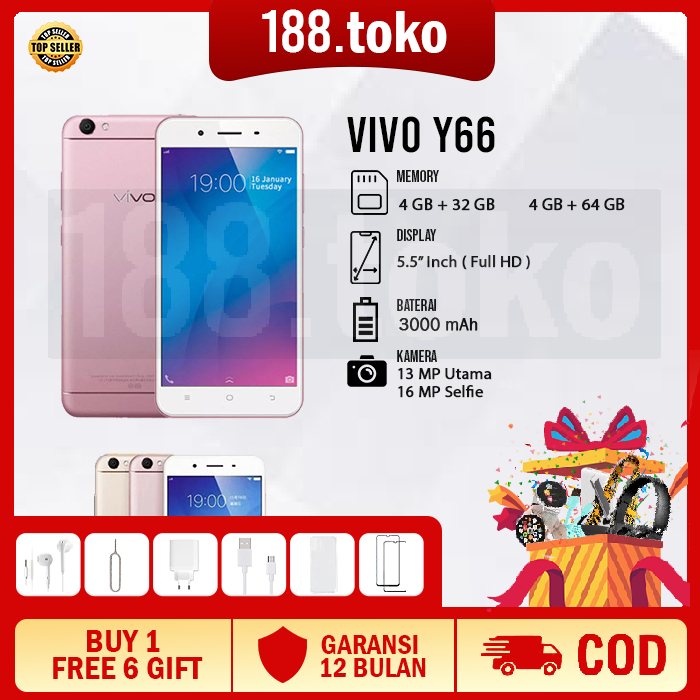 Jual VIVO Y66 RAM 3+32GB 4GLTE termurah Bergaransi | Shopee Indonesia