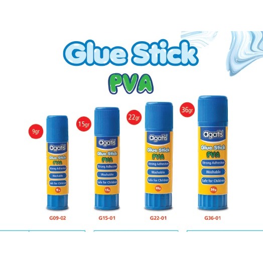 Jual lem stick agatis pva ukuran 9 / 12 / 22 / 36 gram satuan PT asaba ...