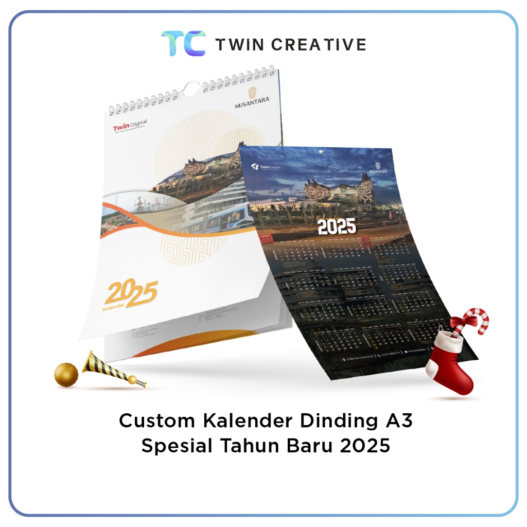 Jual Custom Kalender Dinding A3 Jilid Spiral dan Mata Itik Souvenir ...