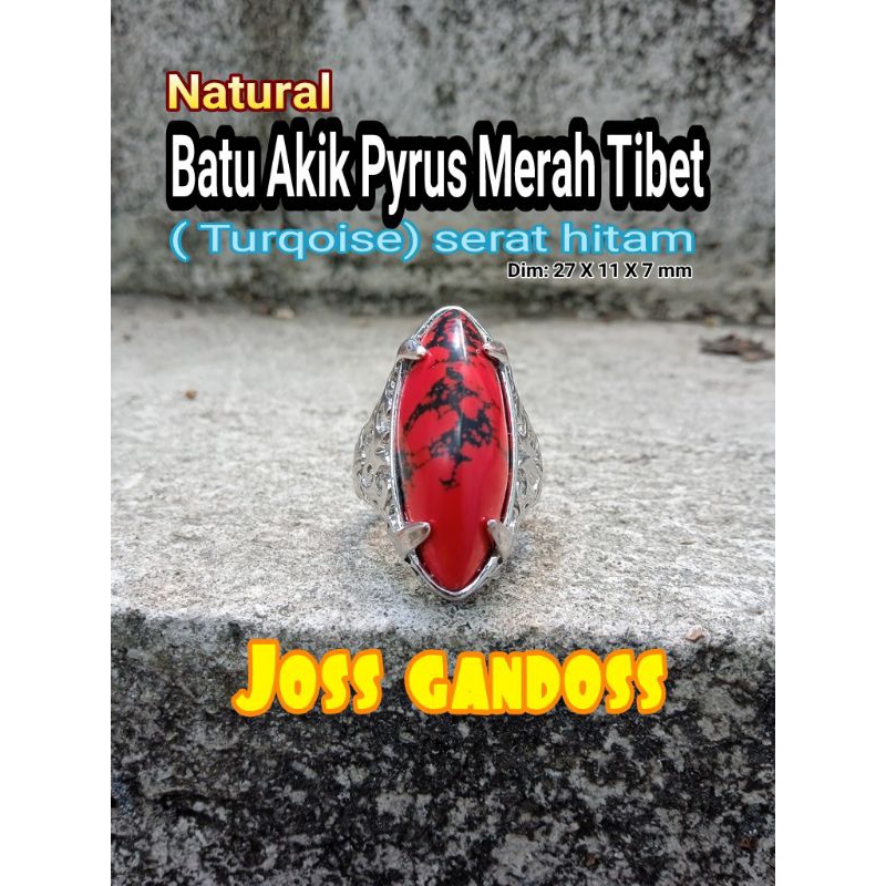 Jual Batu Akik Pyrus Merah Tibet, serat hitam, fet Pandan | Shopee ...