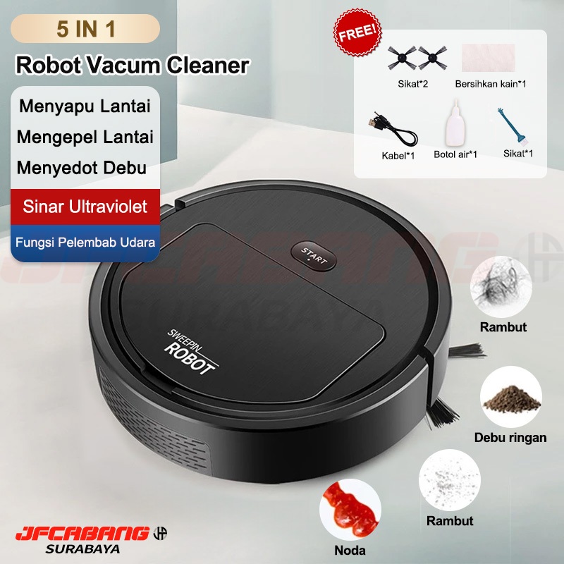 Jual Vacuum Cleaner 5 in 1 Portable Penyedot Debu Rumah Sapu Otomatis Robot Pembersih Lantai ...