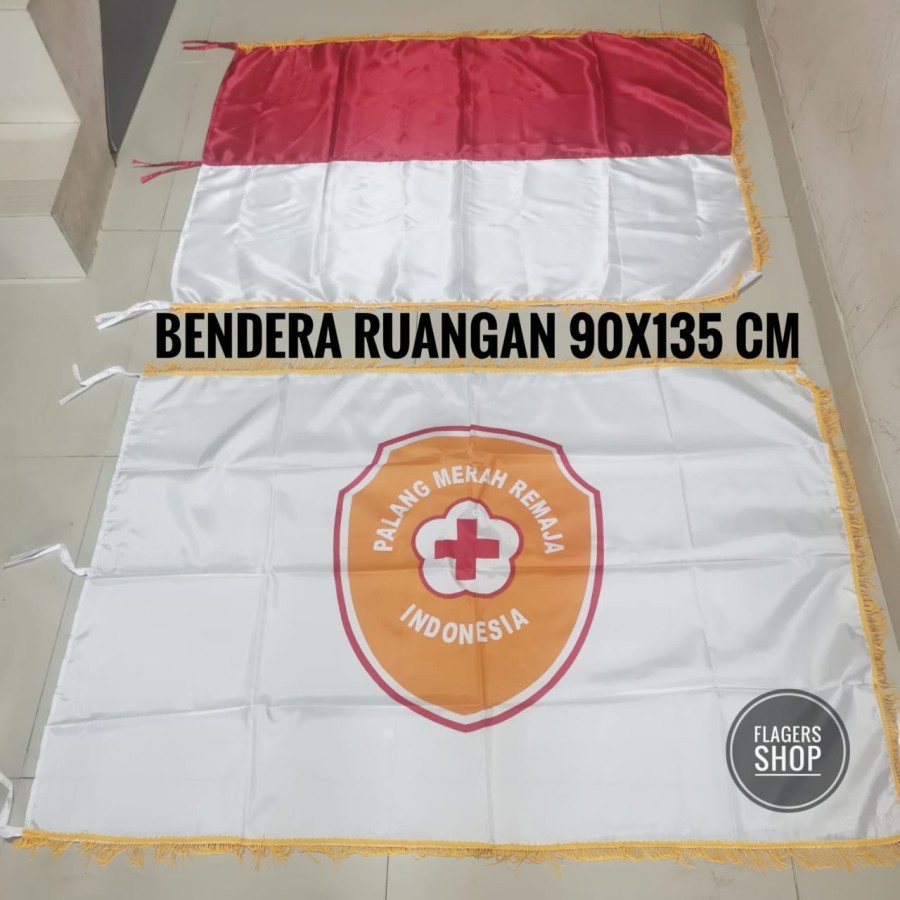 Jual [PAKET] Bendera Ruangan Indonesia + PMR Wira Ukuran 90x135 cm ...
