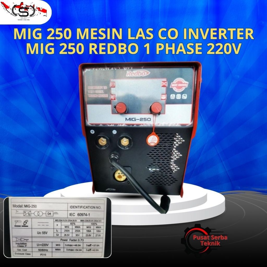 Jual Mesin Travo Las Mig 250A REDBO MIG 250 CO CO2 Gas Gasless IGBT DC Inverter | Shopee Indonesia