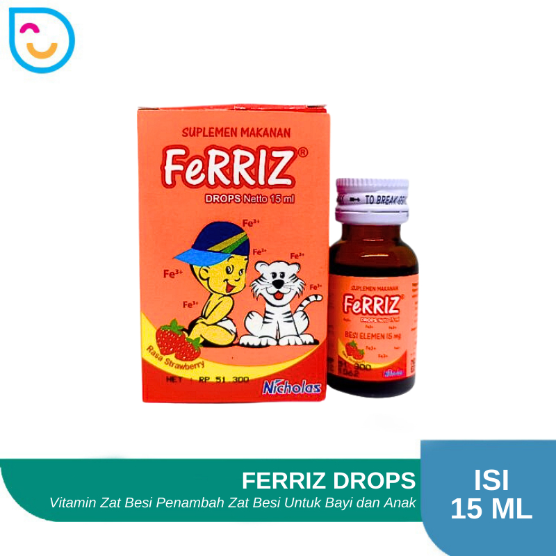 Jual Ferriz Drop Rasa Strawberry Suplemen / Vitamin Penambah Zat Besi ...