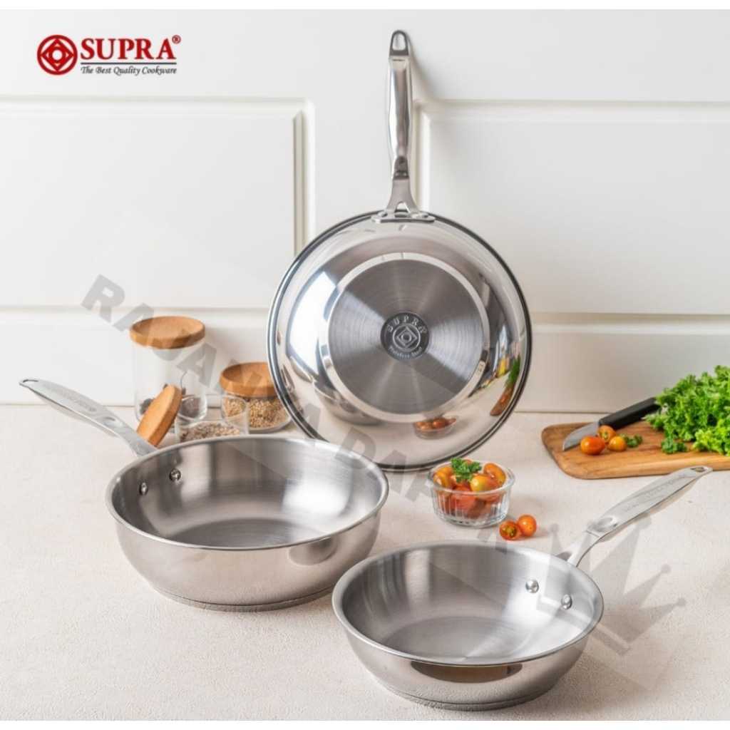 Jual Supra panci frypan stainless steel SUS 304 impact bottom professional cookware series ...