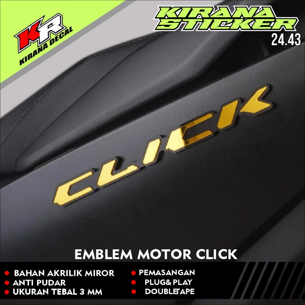 Jual Emblem Motor CLICK Stiker Timbul 3D Motor CLICK BAHAN AKRILIK ...