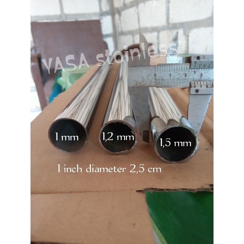 Jual pipa stainless 1 inch diameter 2,5 cm tebal 1mm, 1,2 mm 1,5mm ...